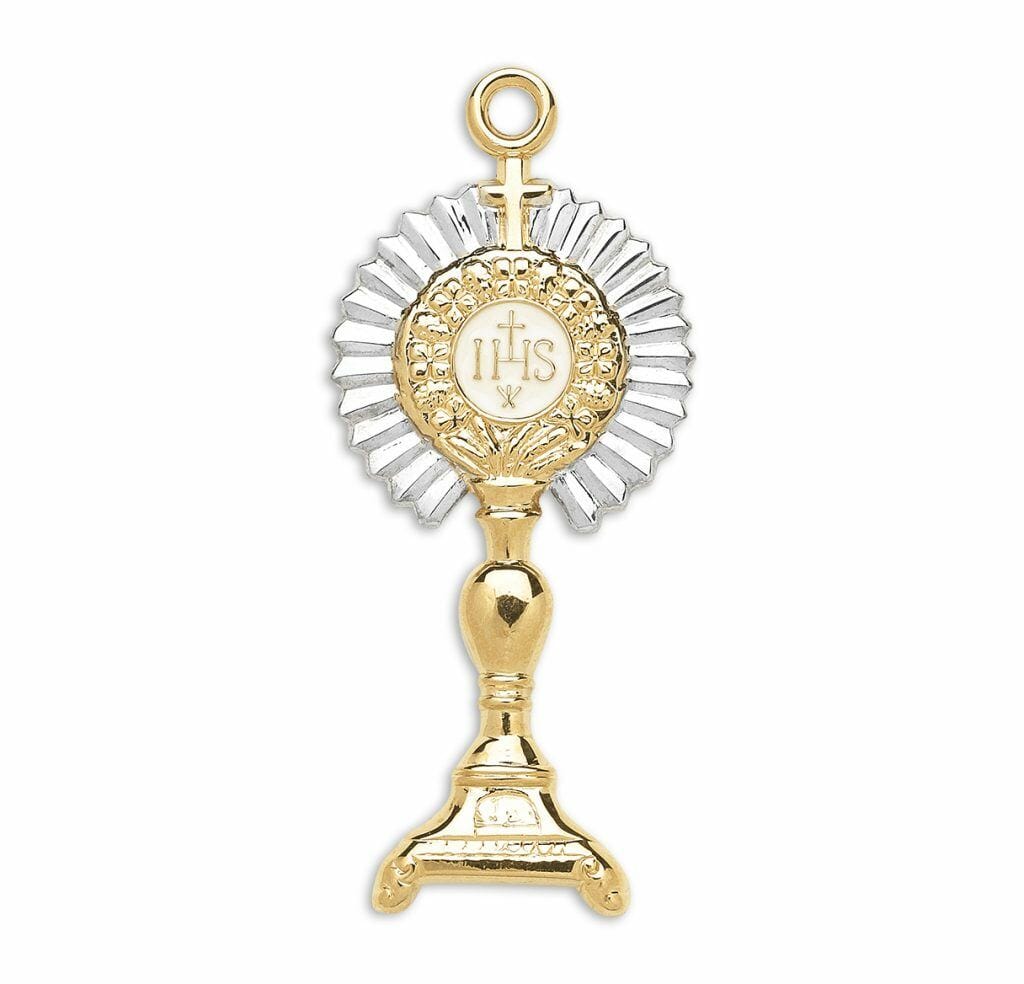 Gold Over Sterling Silver Two-Tone Monstrance Pendant