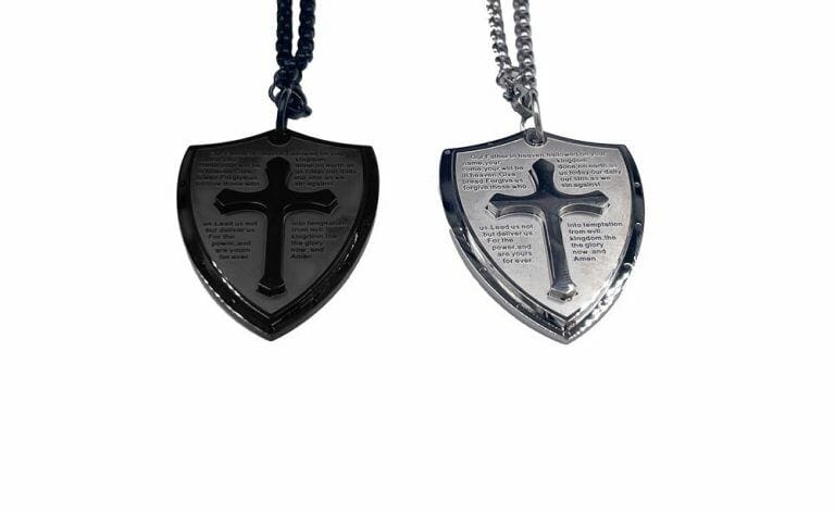 Stainless Steel Armor of God Shield Cross Pendant Necklace - Buy ...