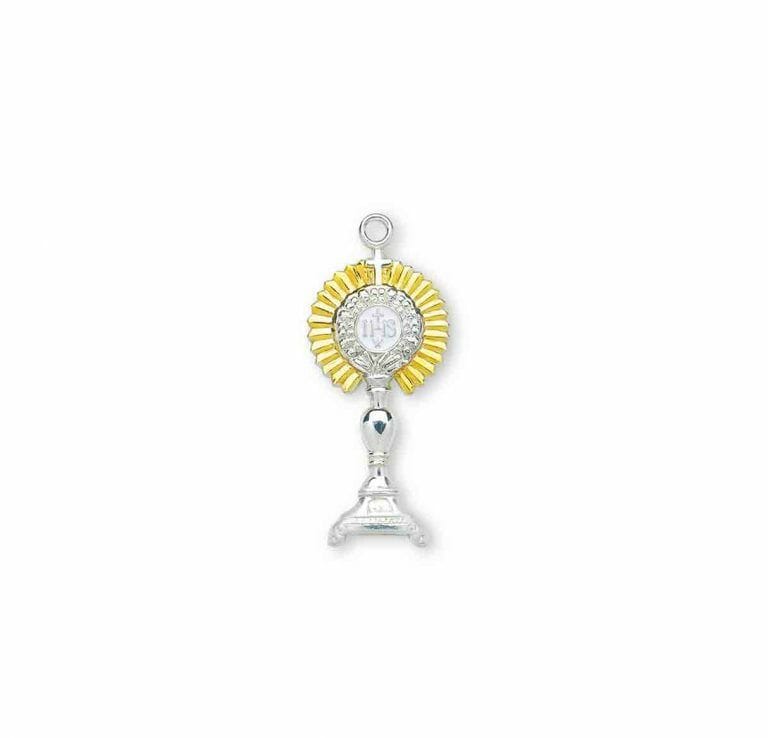Two-tone Sterling Silver Monstrance Pendant