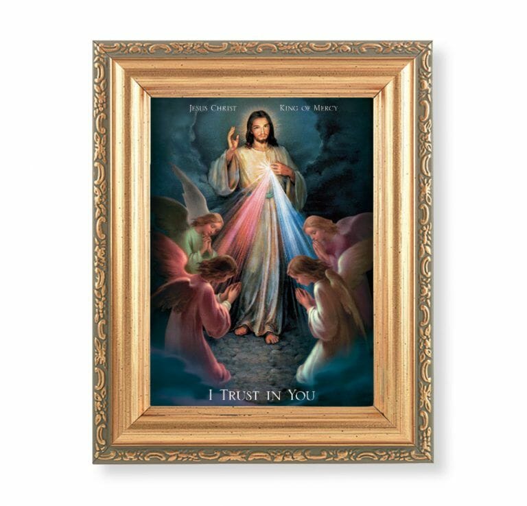 Divine Mercy Antique Gold Framed Art - Buy Religious Catholic Store