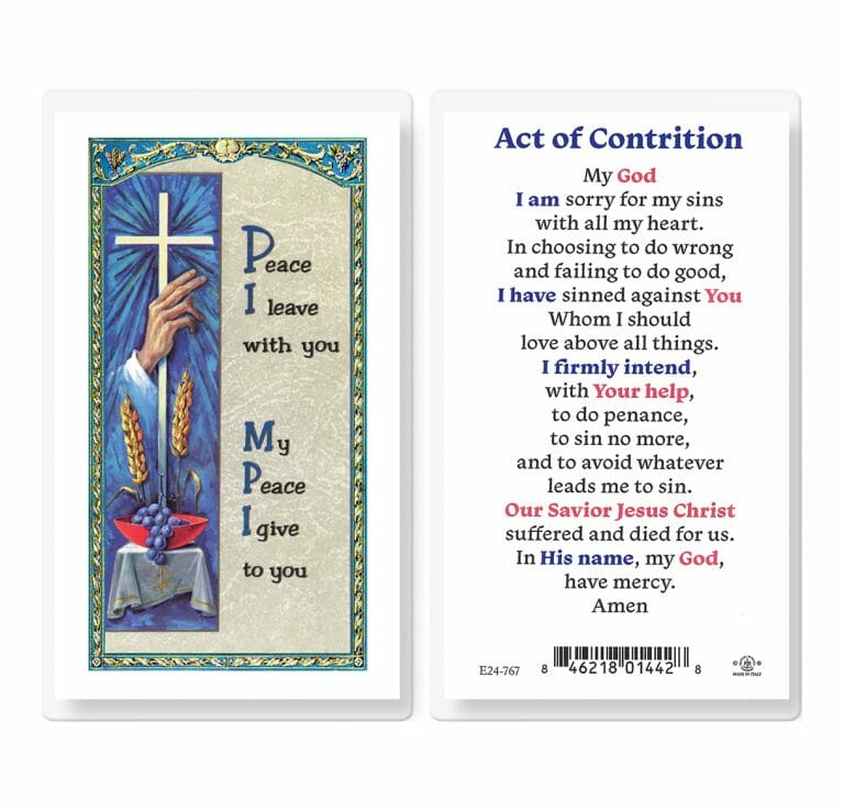Act of Contrition Laminated Holy Card - 25 Pack - Buy Religious ...
